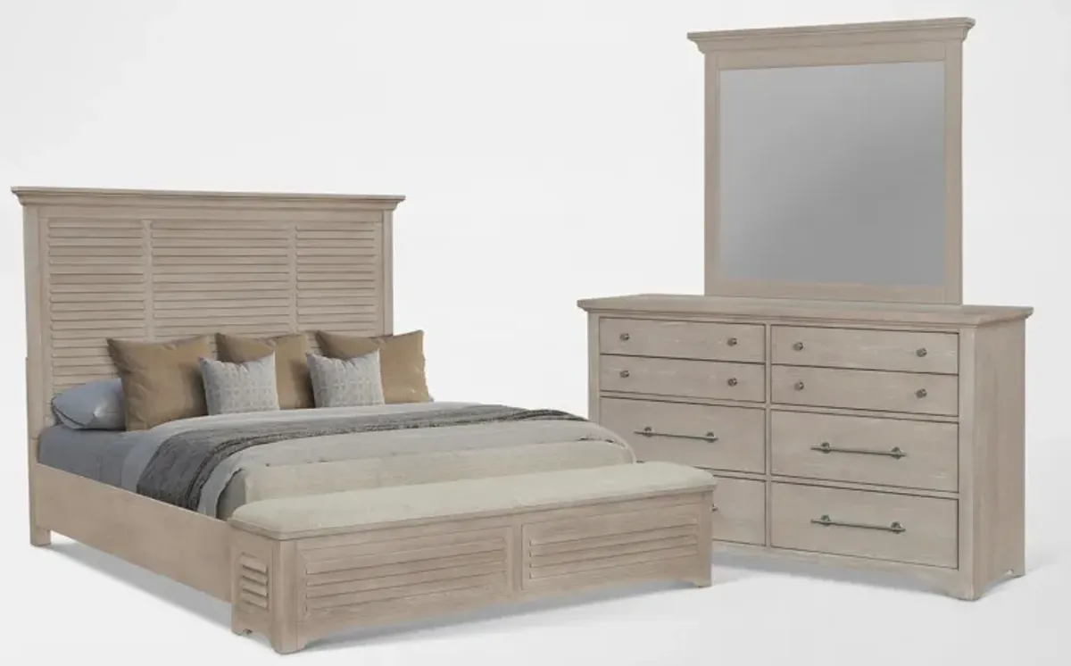 Cape May Queen 5-Piece Panel Bedroom Set with Dresser and Mirror - Two Tone by American ...
