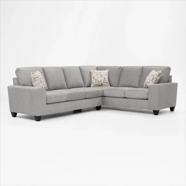 Canyon 2-Piece Sectional with Right-Facing Sofa - Gray by Value City ...