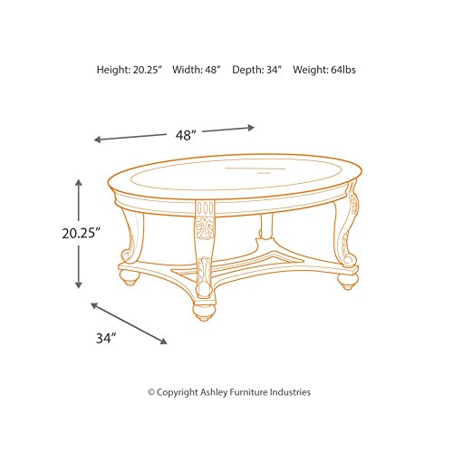 Signature Design by Ashley Norcastle Vintage Oval Coffee Table with ...