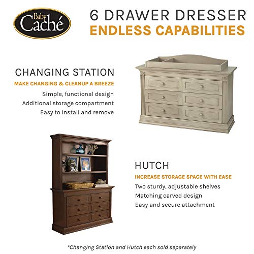 Baby Cache Montana 6 Drawer Dresser In Glazed White