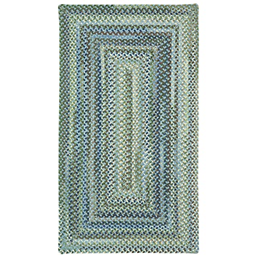 Capel Manchester Light Blue 3' 0" X 5' 0" Concentric Rectangle Braided Rug