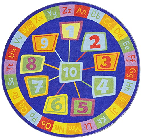 nuLOOM Giza Number Circles Area Rug, 5' Round, Blue