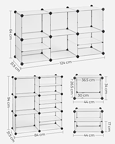 SONGMICS Cube Storage Organizer, Interlocking Plastic Cubes with ...
