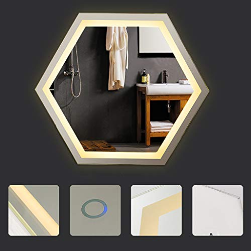 Dimmable LED Bathroom Mirror Plug in Modern Rectangle Lighted Wall ...