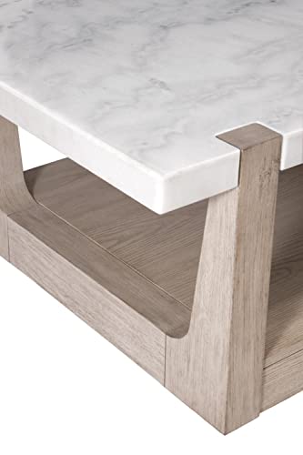 Bassett Mirror Company Newport Marble Rectangular Cocktail Table in Sun ...