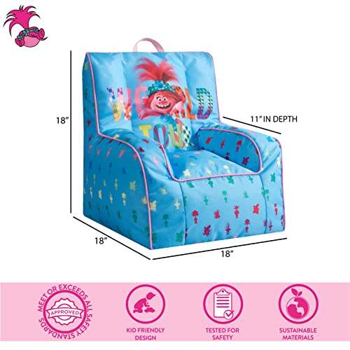 DreamWorks Trolls World Tour Kids Nylon Bean Bag Chair with Piping ...