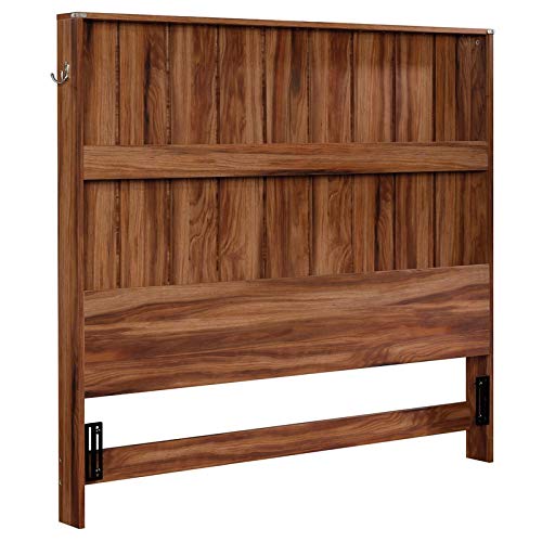 Sauder Vista Key Modern Queen Wood Headboard with 2-Shelves in Blaze Acacia