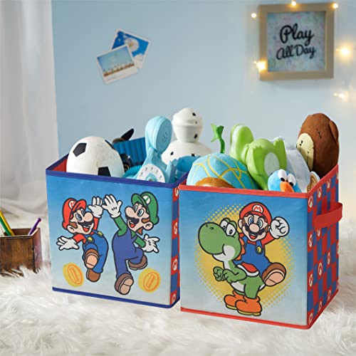 Idea Nuova Nintendo Super Mario 2 Piece Collapsible Storage Cubes, 10 ...