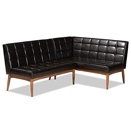 Baxton Studio Sanford Dining Banquettes Dark Brown Faux Leather ...