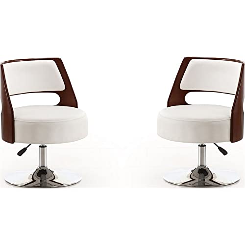 column M Raspberry Mid Century Modern Living Room Round Seat Leather ...