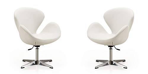 column M Raspberry Mid Century Modern Living Room Round Seat Leather ...