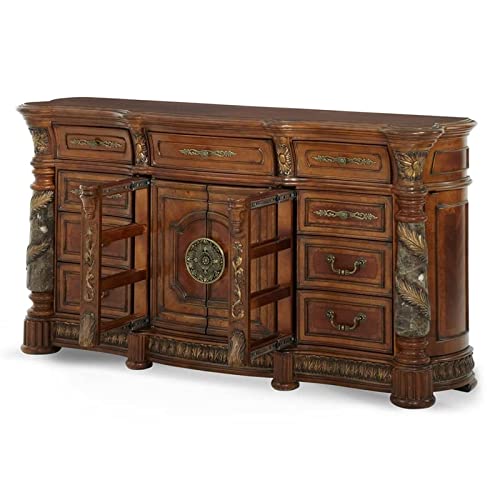 Michael Amini Villa Valencia Dresser, Classic Chestnut