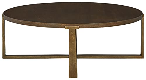 Signature Design by Ashley Balintmore Modern Round Cocktail Table, Dark ...
