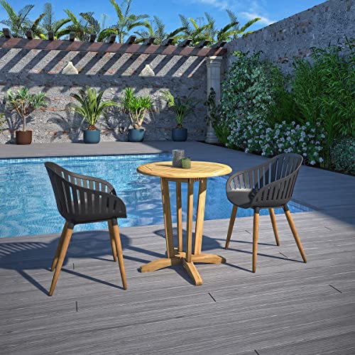 Amazonia Villanova 2-Piece Chair Set Ideal for Outdoors, Black Light ...