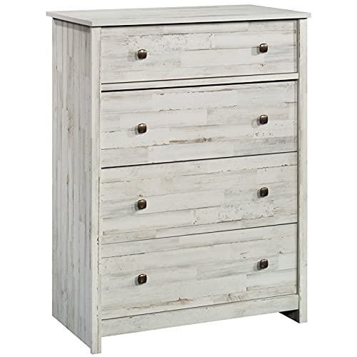 Sauder River Ranch 4-Drawer Dresser Chest in White Plank, White Plank ...