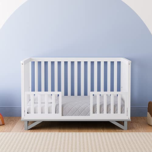Storkcraft Santa Monica 5-in-1 Convertible Crib (White with Pebble Gray ...