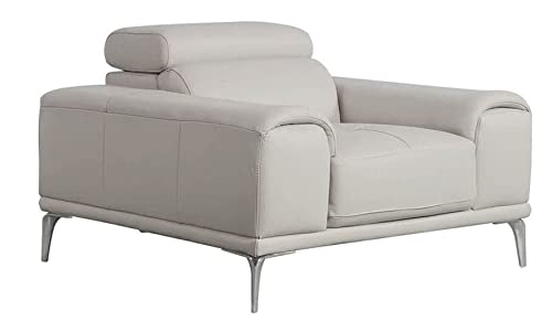 Abbyson Living Quinton Leather Chair, Gray