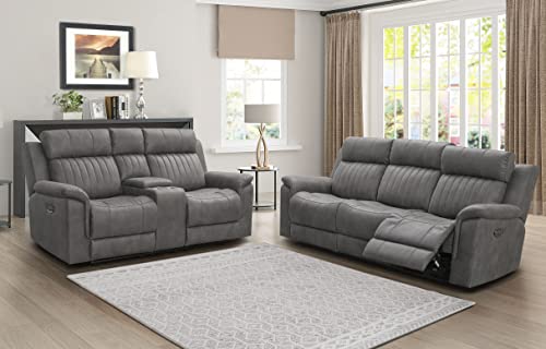 Abbyson Living Garcelle 2-pc Fabric Power Reclining Sofa and Loveseat ...
