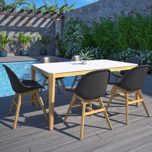 Amazonia Patio Amazonia Piece Eucalyptus Wood Outdoor Dining Set, Table ...