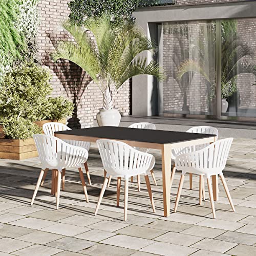 Amazonia Patio Amazonia Piece Eucalyptus Wood Outdoor Dining Set, Table ...