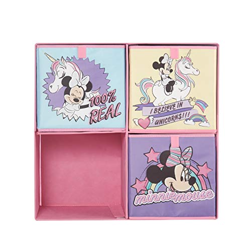 Idea Nuova Disney Minnie Mouse Collapsible Soft Storage Cubby with 3 ...