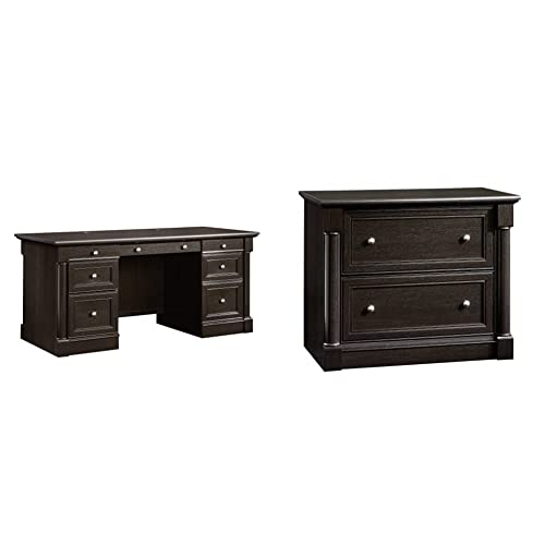 Sauder Palladia Executive Desk, Wind Oak Finish & Palladia Lateral File ...
