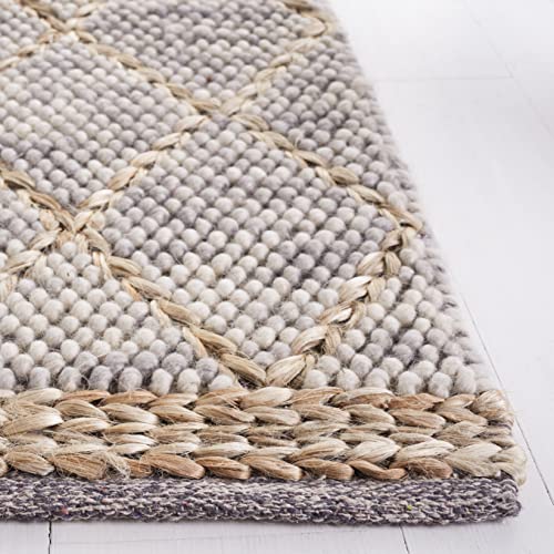 Safavieh Natura Collection 8' x 10' Light Grey/Natural NAT223G Handmade ...