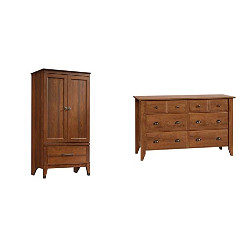 Sauder Carson Forge Armoire, Washington Cherry Finish & Shoal Creek ...
