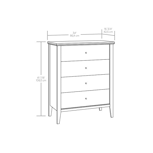 Sauder Larkin Ledge Engineered Wood 4-Drawer Chest in Glacier Oak