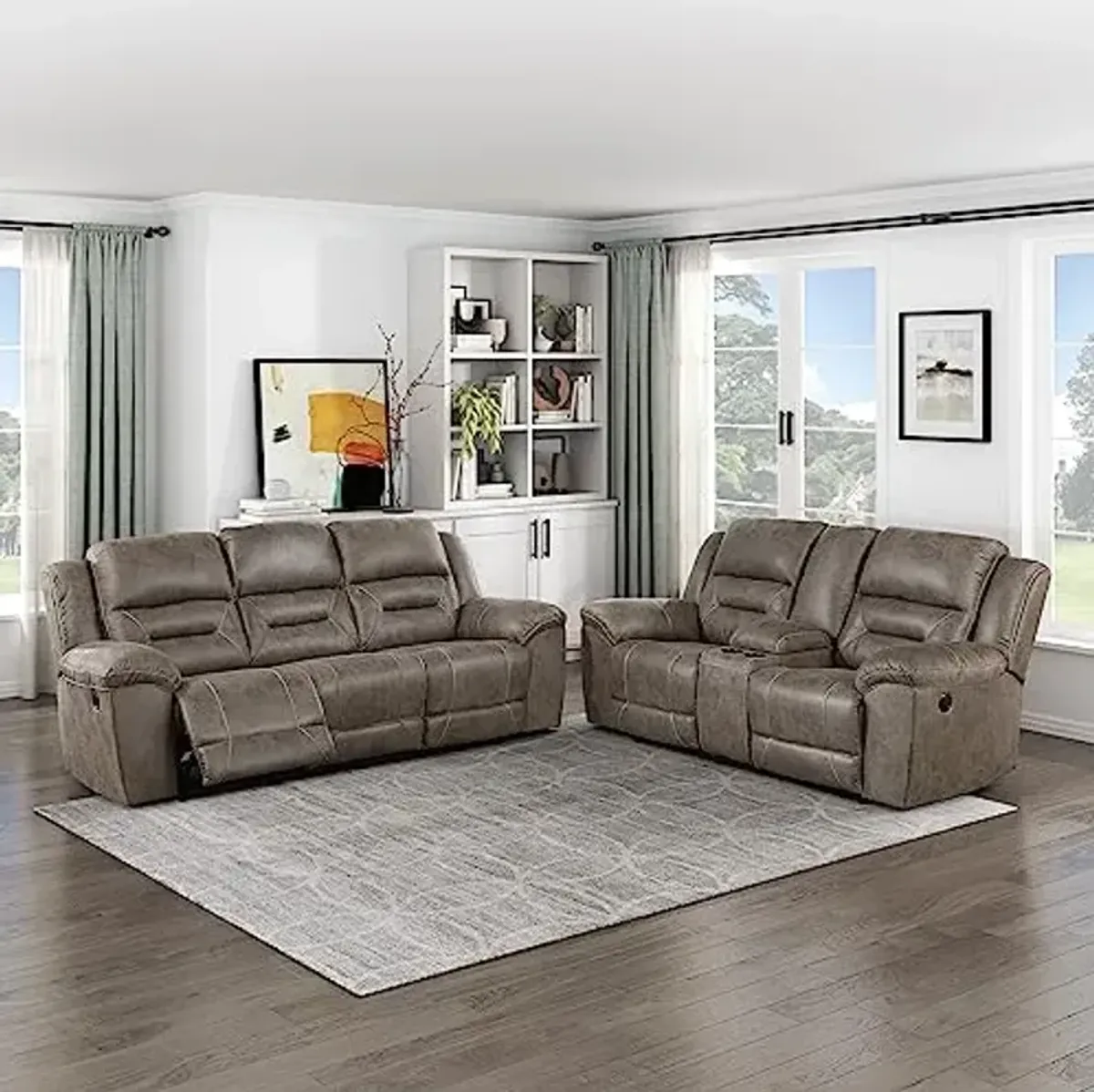 Homelegance Cranley 2 Piece Living Room Set in Black Leather by Amazon ...