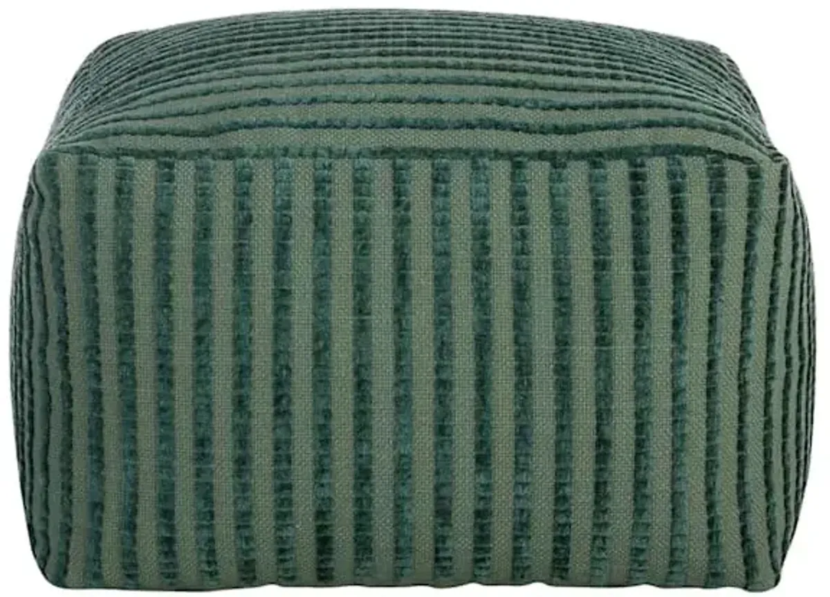 Bubble Dot Striped Pouf, Light Green by At Home | Furniture.com