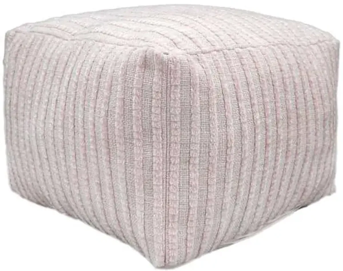 Bubble Dot Striped Pouf, Light Green by At Home | Furniture.com