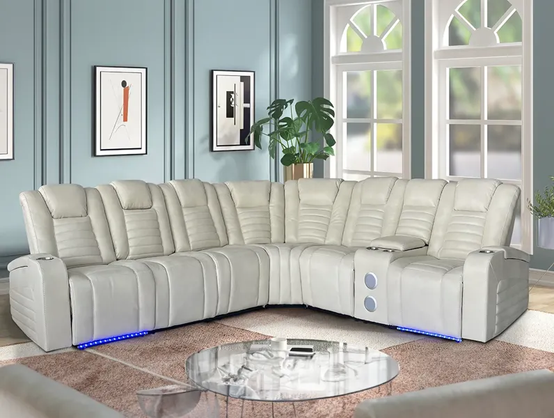 3 Piece Power Reclining Sectional with Power Adjustable Headrest ...