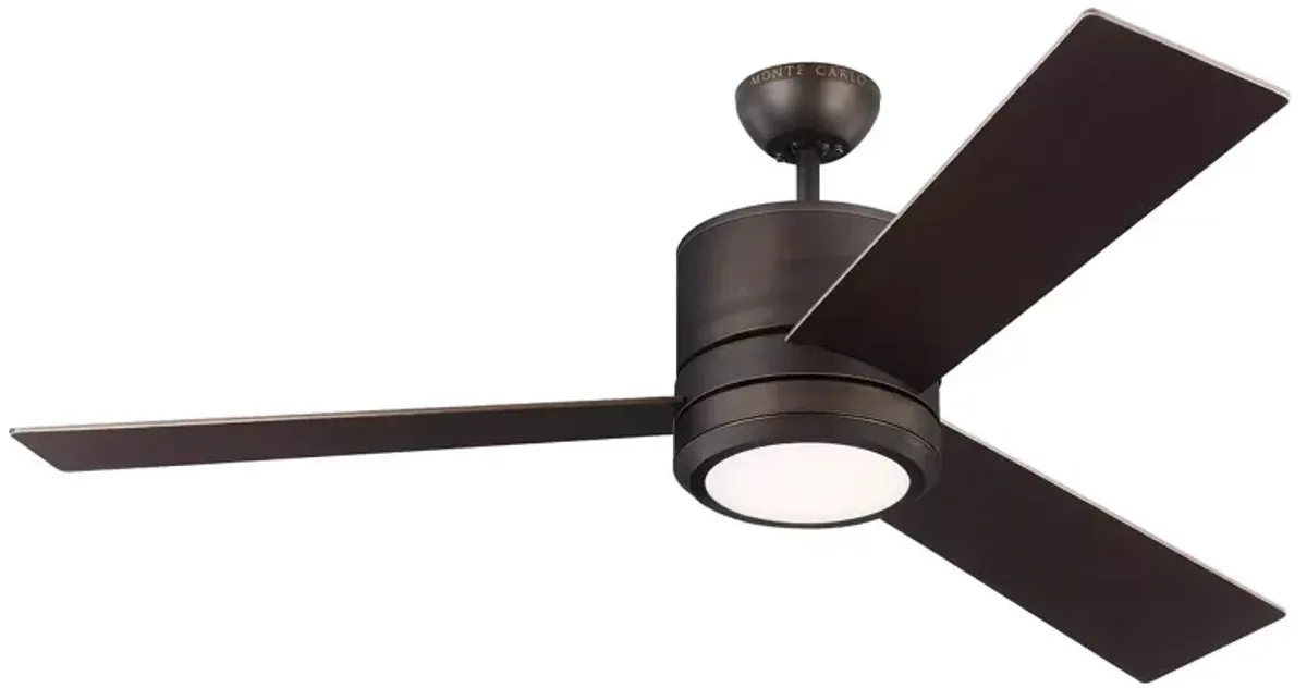 52” Windspun Soft Brass and Natural Wood LED Ceiling Fan with Remote by ...
