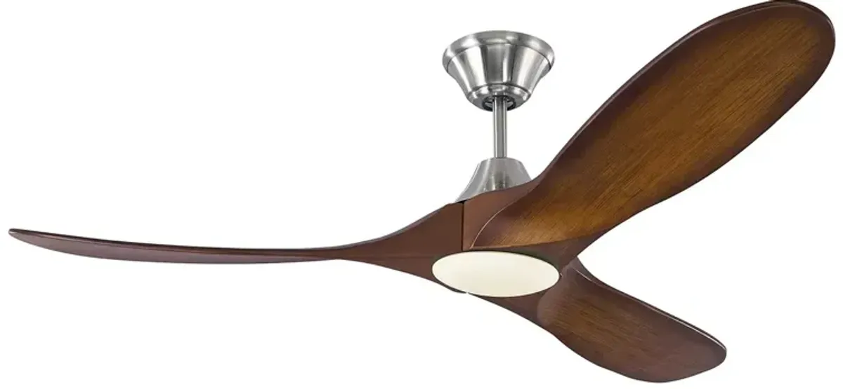 52” Windspun Soft Brass and Natural Wood LED Ceiling Fan with Remote by ...