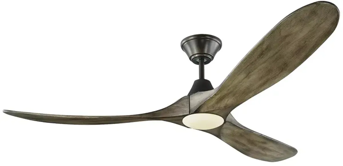 52” Windspun Soft Brass and Natural Wood LED Ceiling Fan with Remote by ...