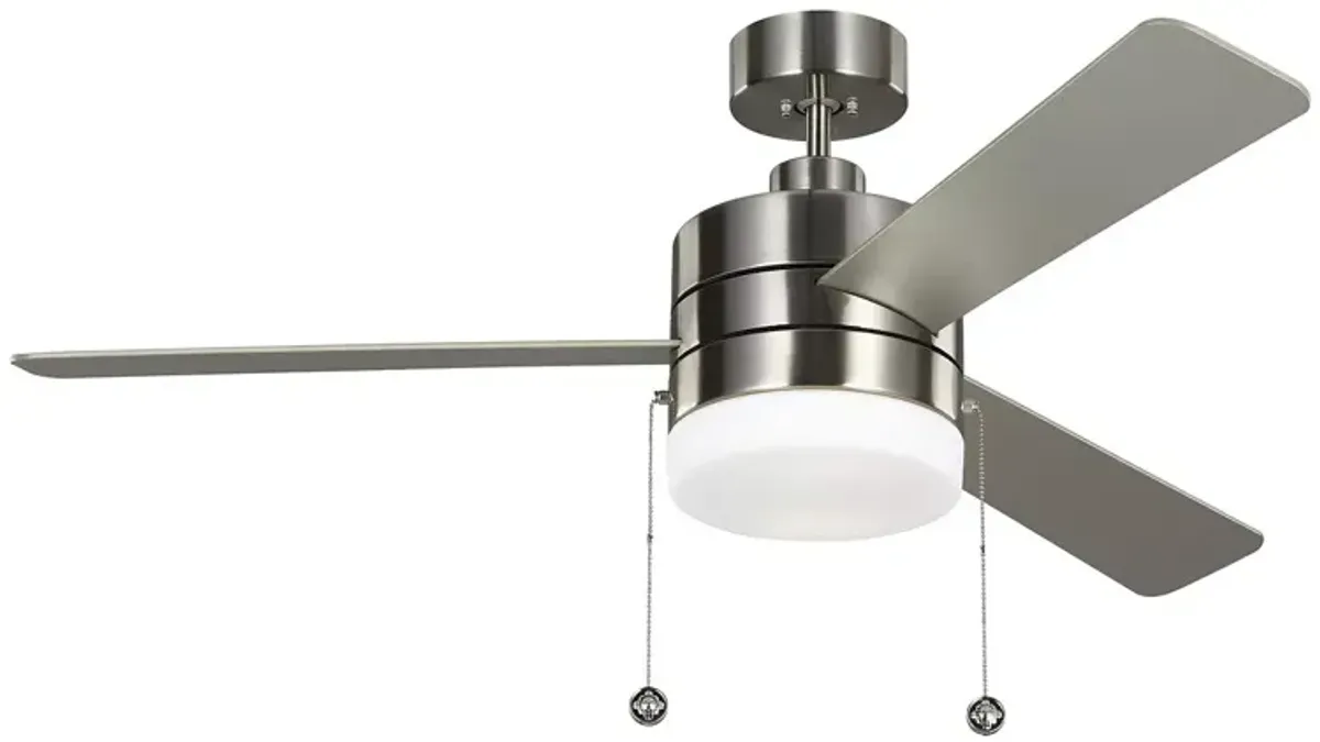 52” Windspun Soft Brass and Natural Wood LED Ceiling Fan with Remote by ...