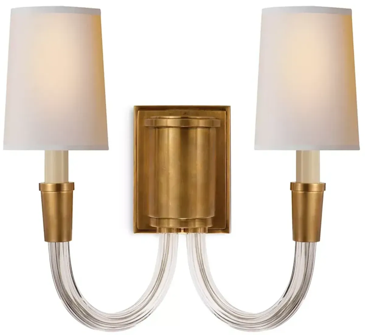 River Reed Sconce Double (Antique Gold Leaf) by MINE | Furniture.com