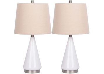 Signature Design by Ashley® Ackson Set of 2 White/Silver Finish Table ...