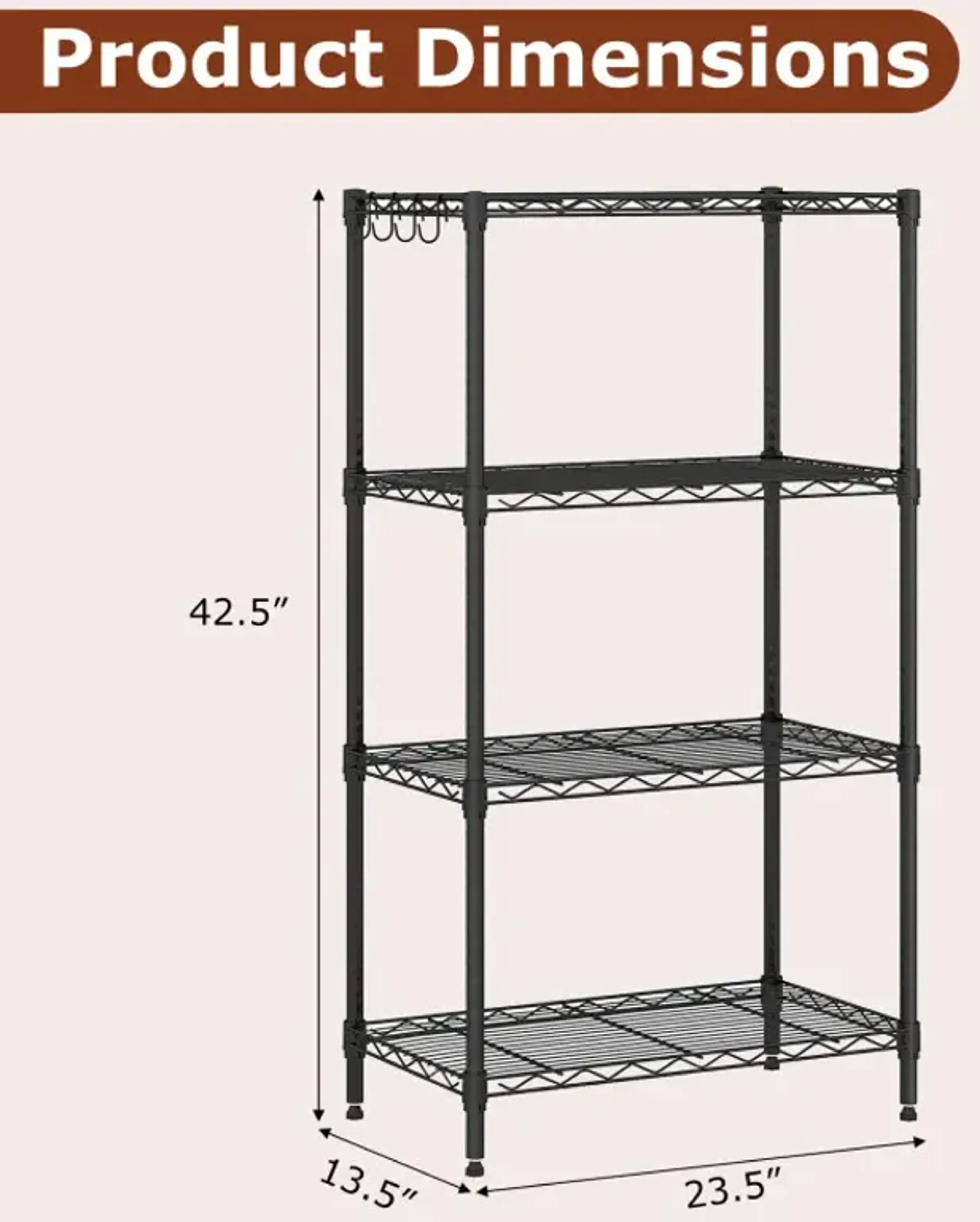 4 Tier Metal Storage Shelving Unit Set Of 2 With V Shaped Wire Rack ...