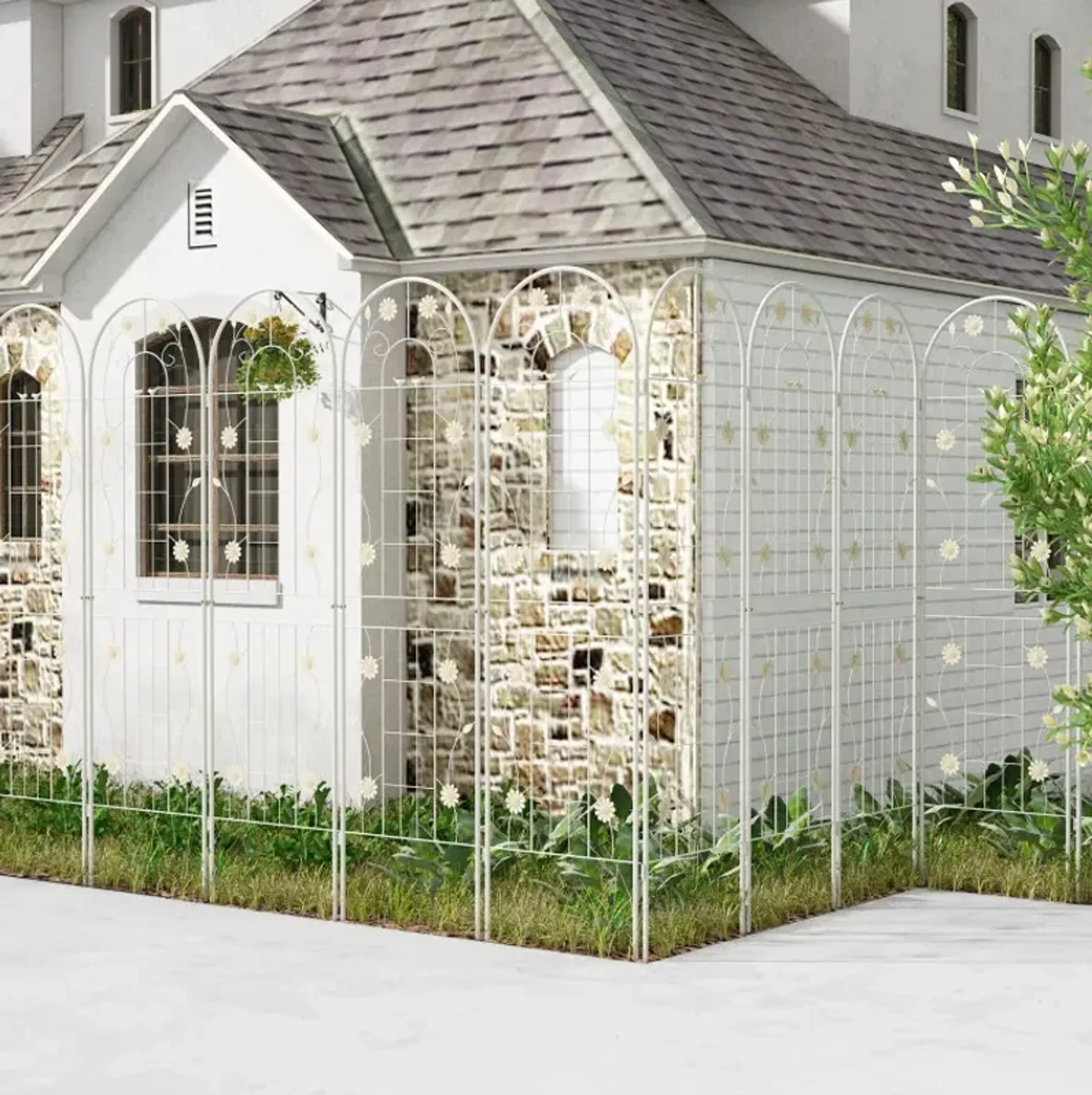2 Pack 86 5 X 20 Inches Metal Garden Trellis For Climbing Plants ...