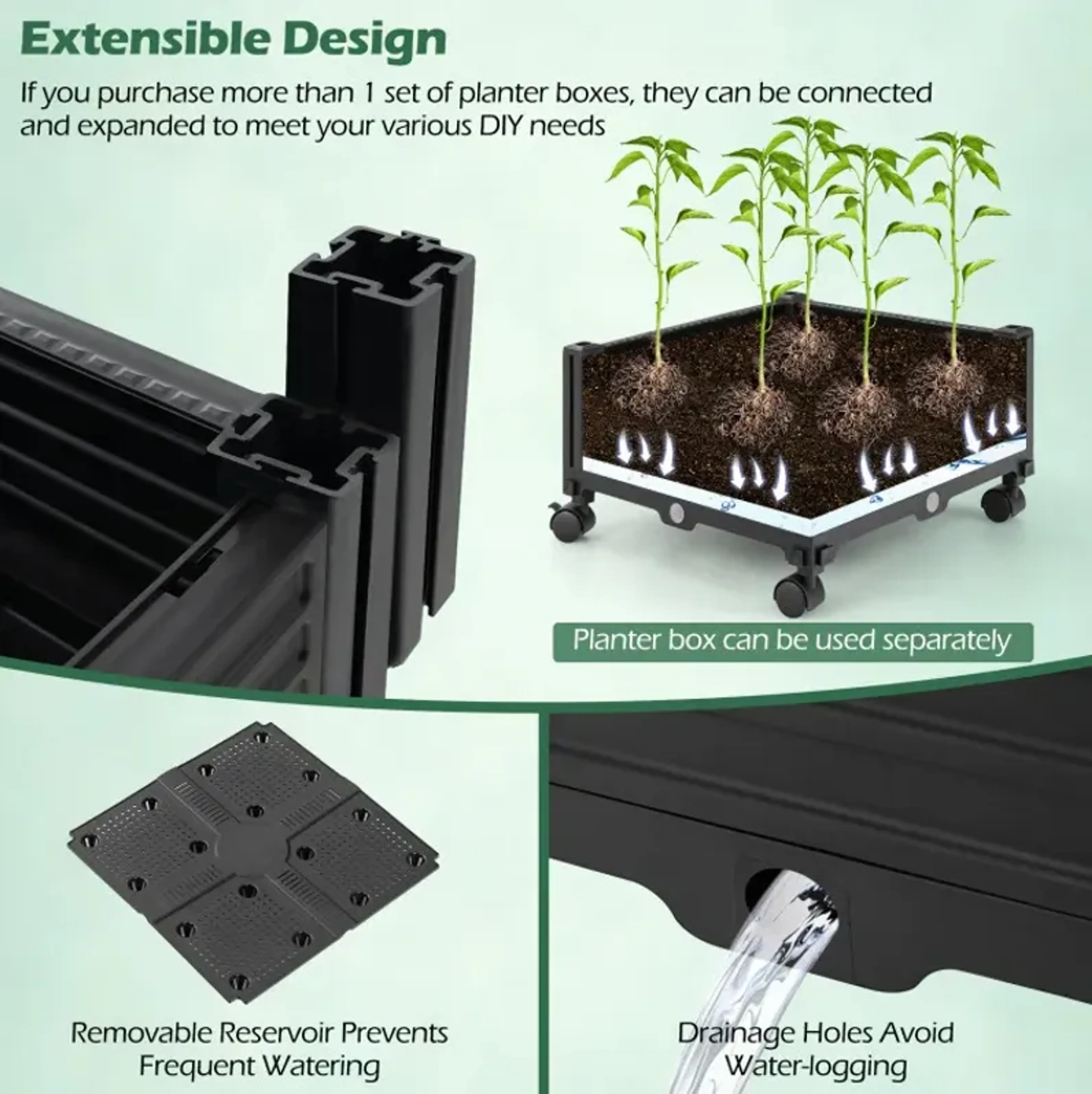Garden Obelisk Trellis With Self Drainage System For Climbing Plants ...