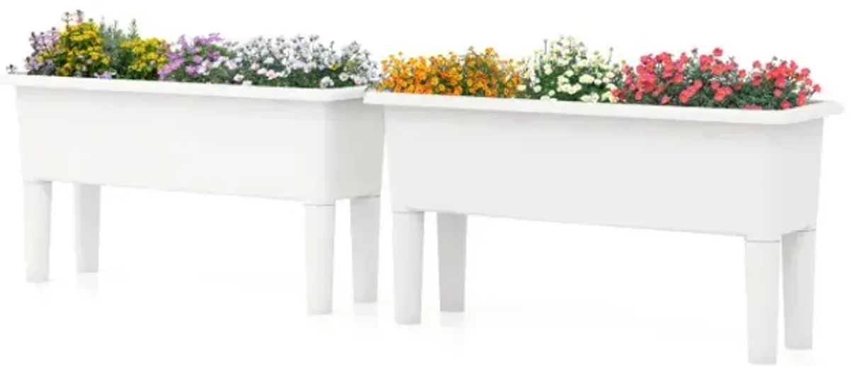 Rustic Wood Tricycle Planter with Wheels and Storage Box by Costway ...