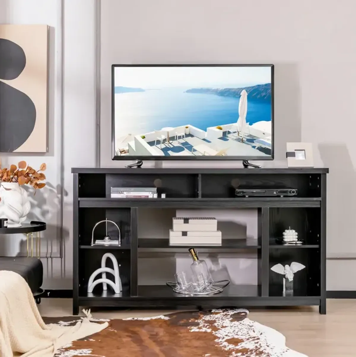 TV Stand for up to 65 Inch Flat Screen TVs with Adjustable Shelves for ...