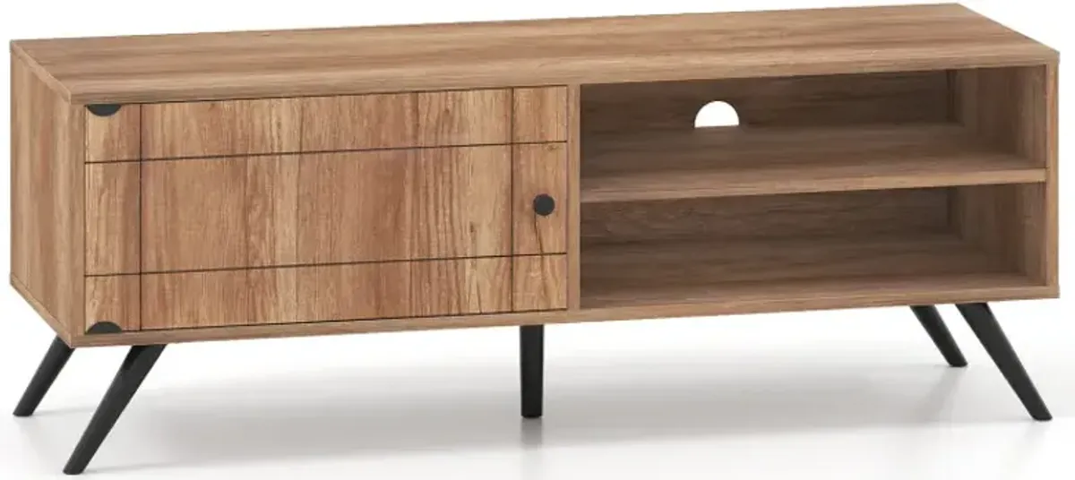 Boho TV Stand for 60 Inch TV Entertainment Center with Cabinets and ...