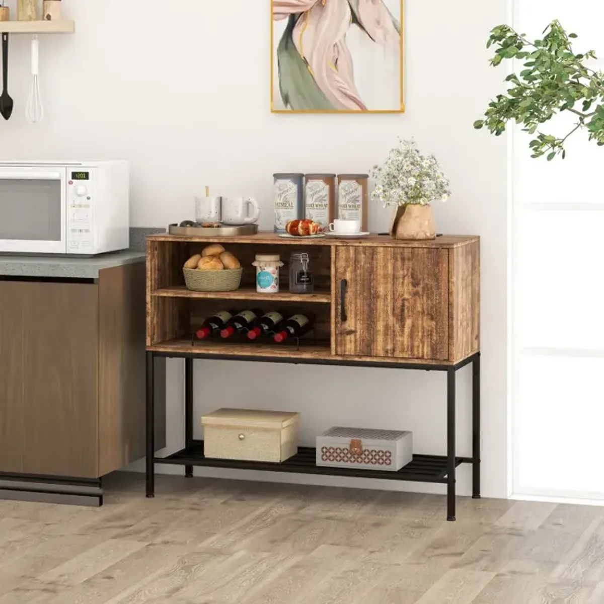 Buffet Sideboard Cabinet with 2 Doors and 2 Drawers by Costway ...