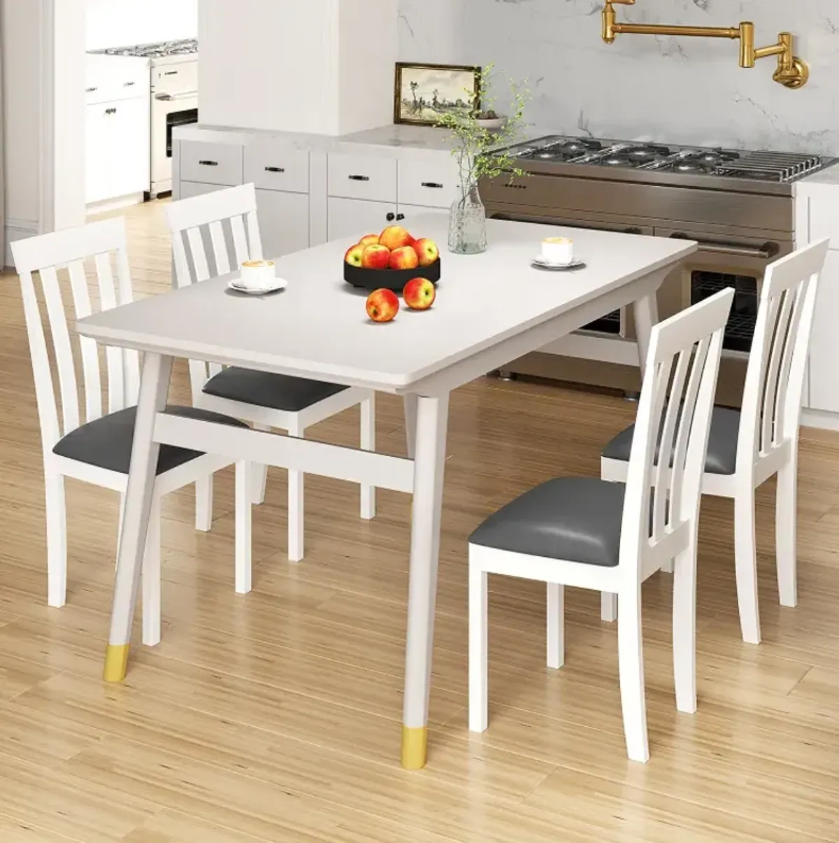 Modern Dining Chair Set of 2 with Solid Beech Wood Legs and Tilt ...