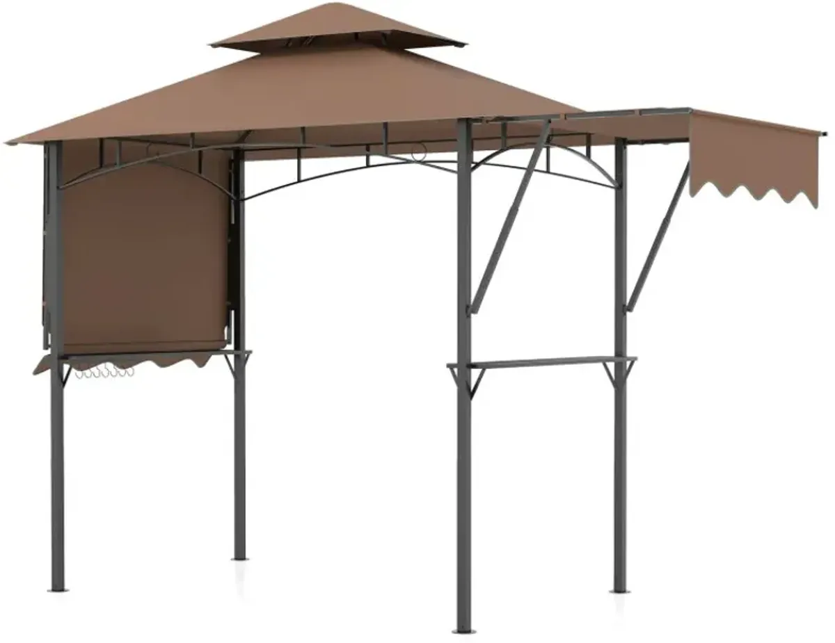 8 x 5 Feet Outdoor Grill Gazebo with 2 Side Shelves and 10 Hooks by ...