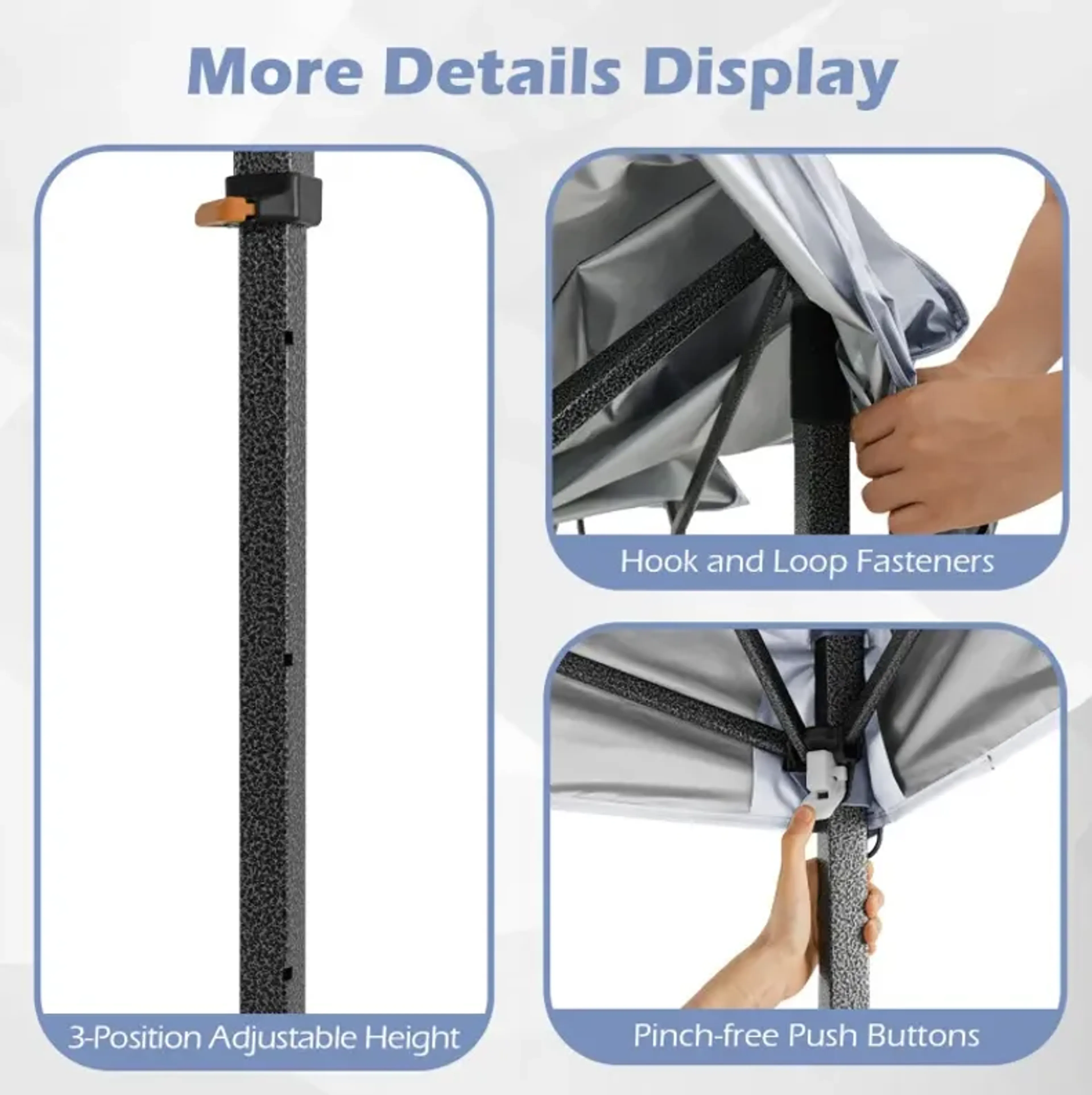 10 X 10 Feet Pop Up Canopy Tent With Portable Carrying Bag And 8 Stakes ...
