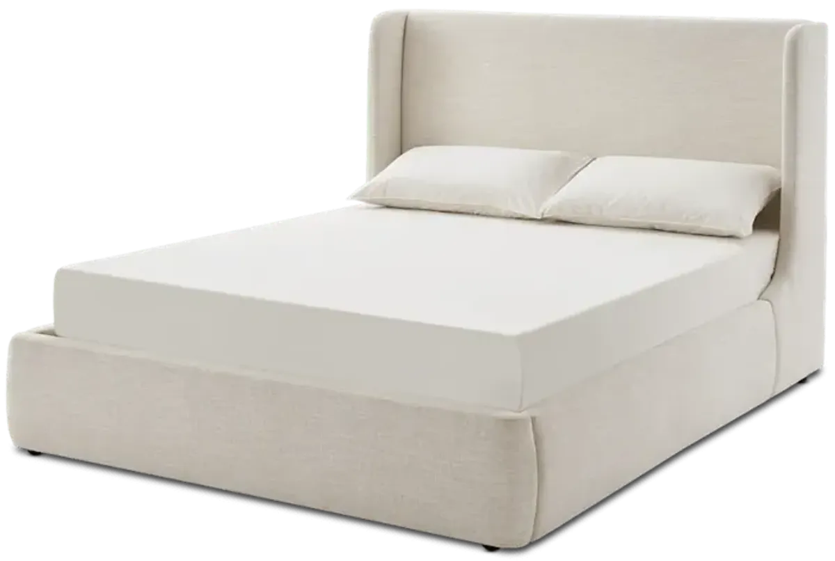 Dalton Storage King Size Bed, (Navagio) Beach Linen by Castlery ...